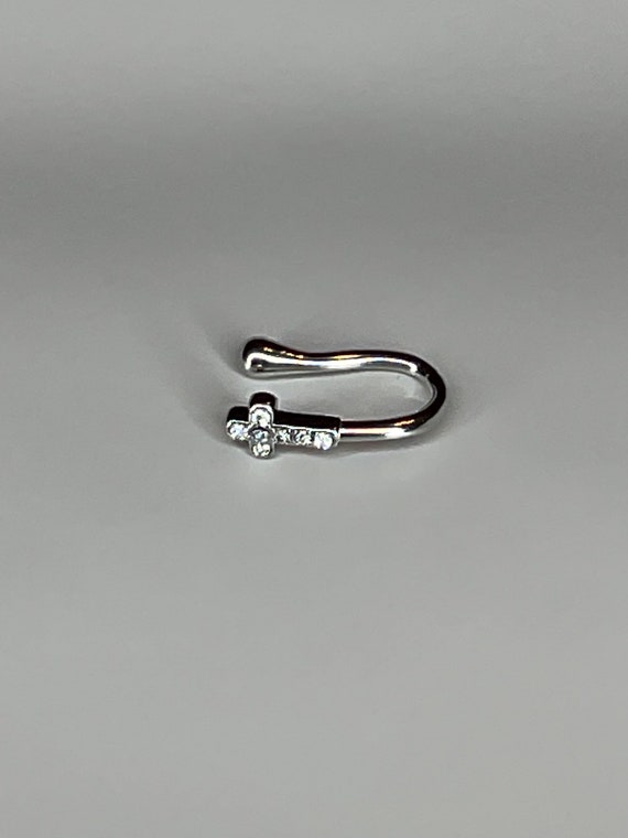 Silver cross nose cuff | Etsy