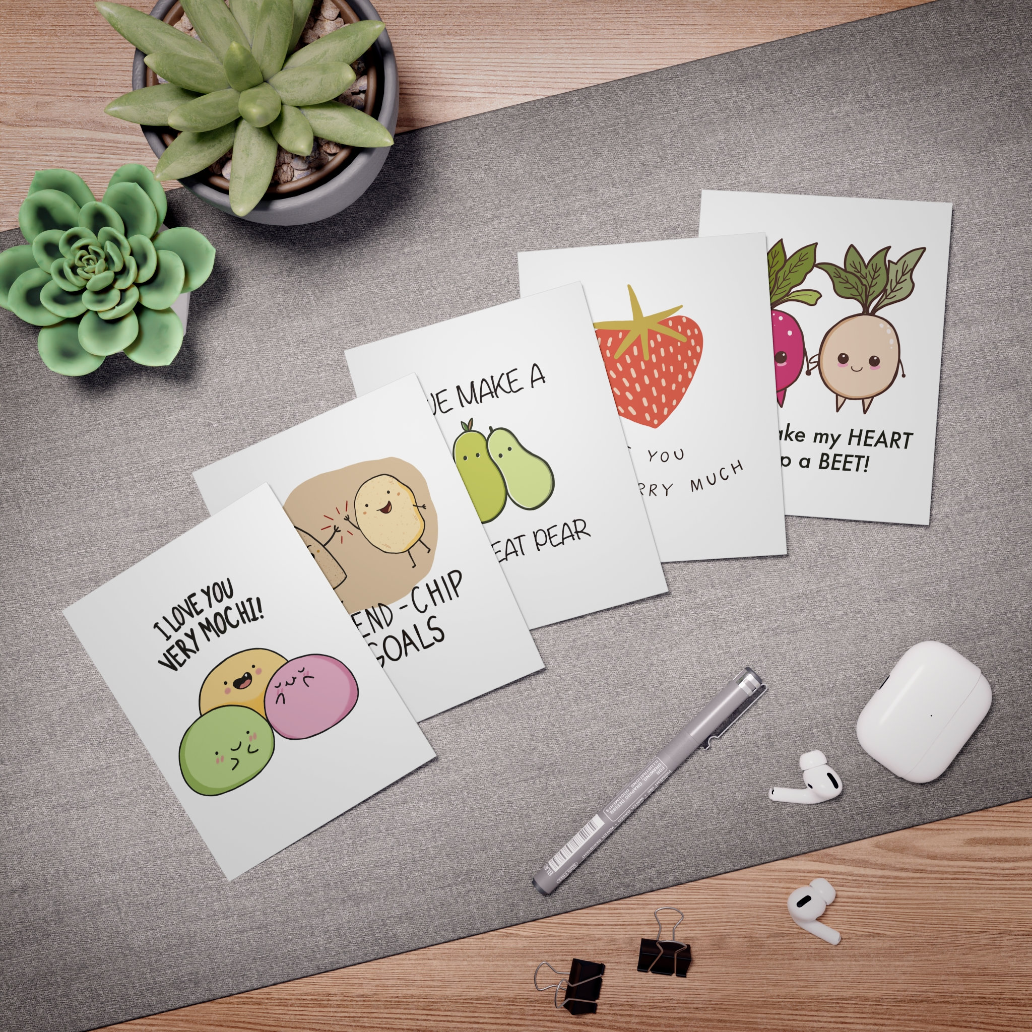 Valentine Greeting Cards Bundle Pho Card Foodie Valentine I Love My ...