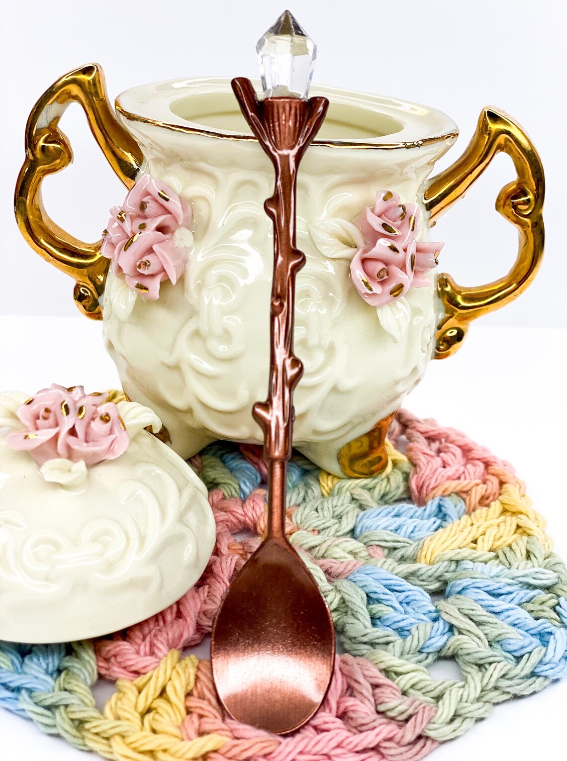 Vintage Spoon Mixing Glitter Spoon Mini Gold Metal Spoon | Etsy