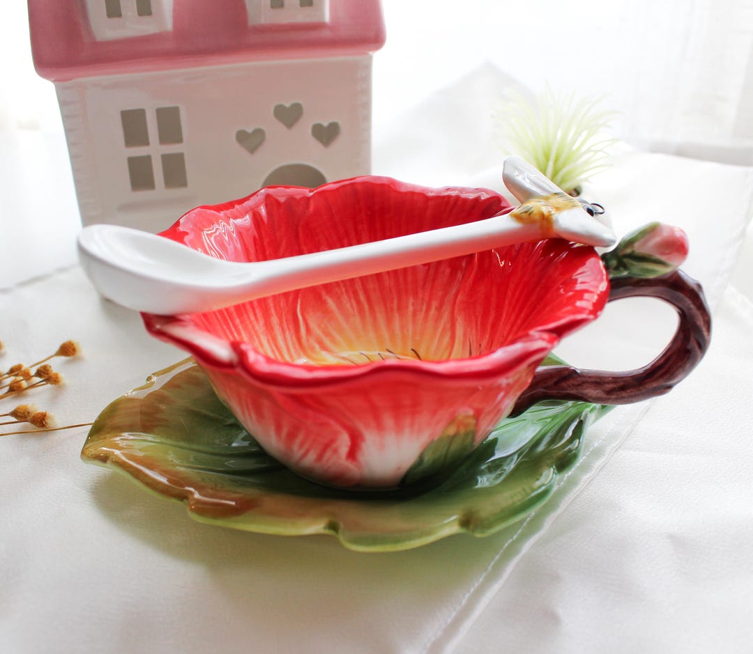 Ceramic Flower Tea Cup Vivid Color, Amazing Ceramic Flower Cup Tea Cup ...