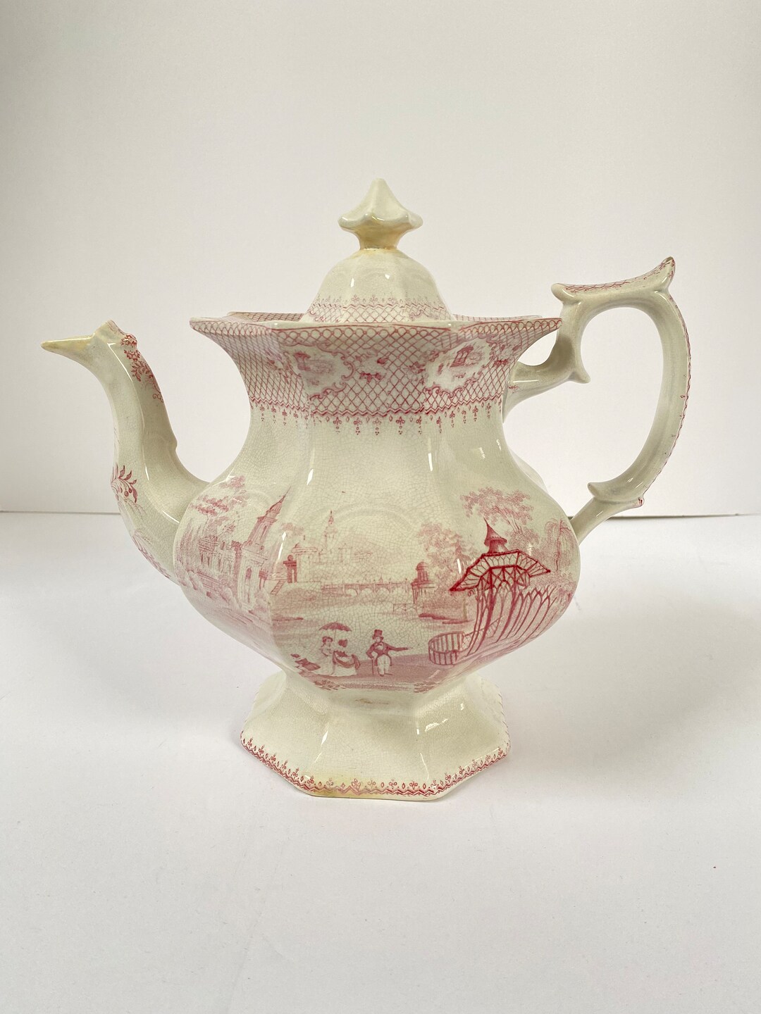 Antique Transferware Coffeepot, Pink - Etsy