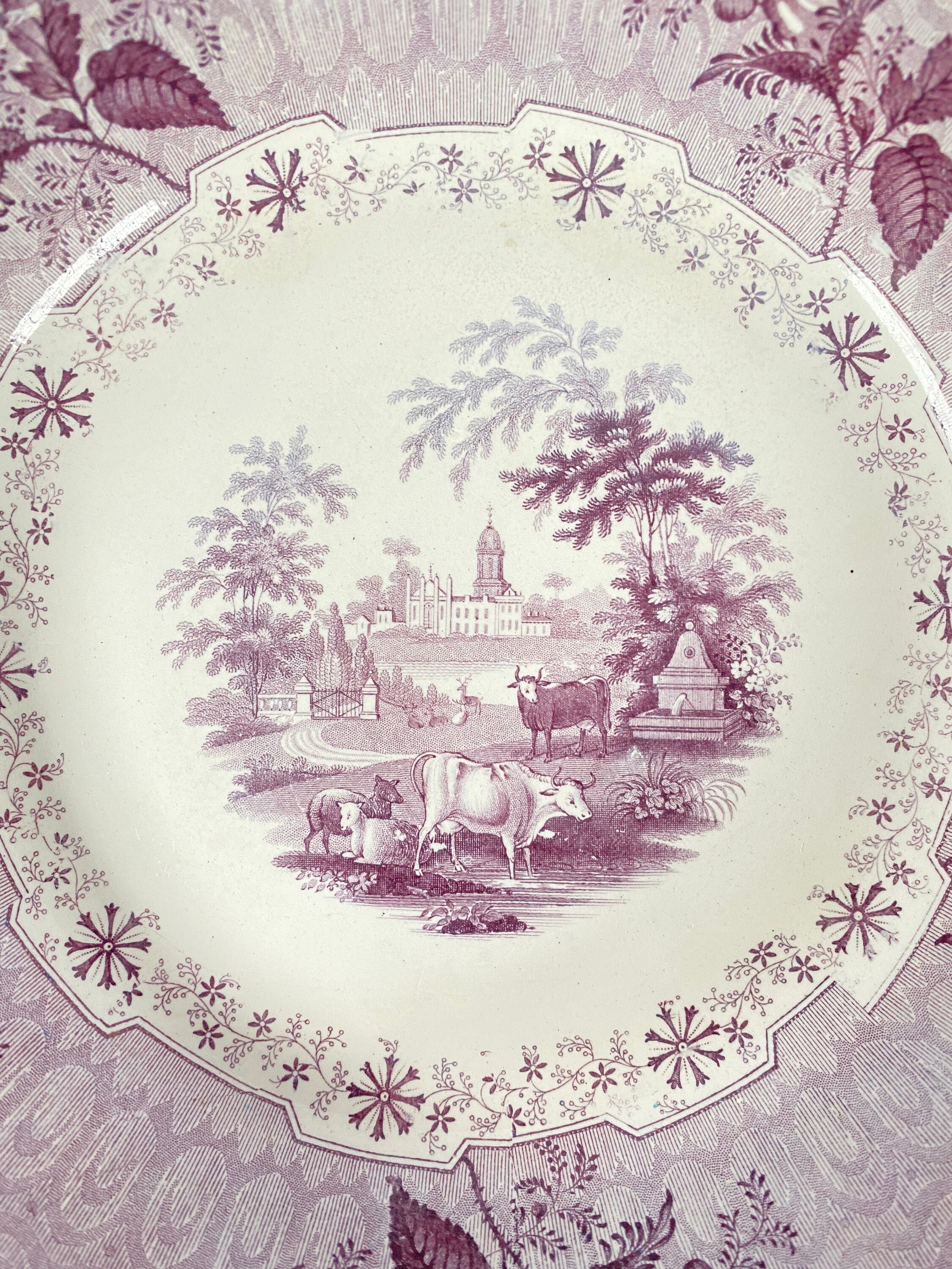 Antique Transferware Bowl, Park Scenery by C. Phillips, Longport - Etsy