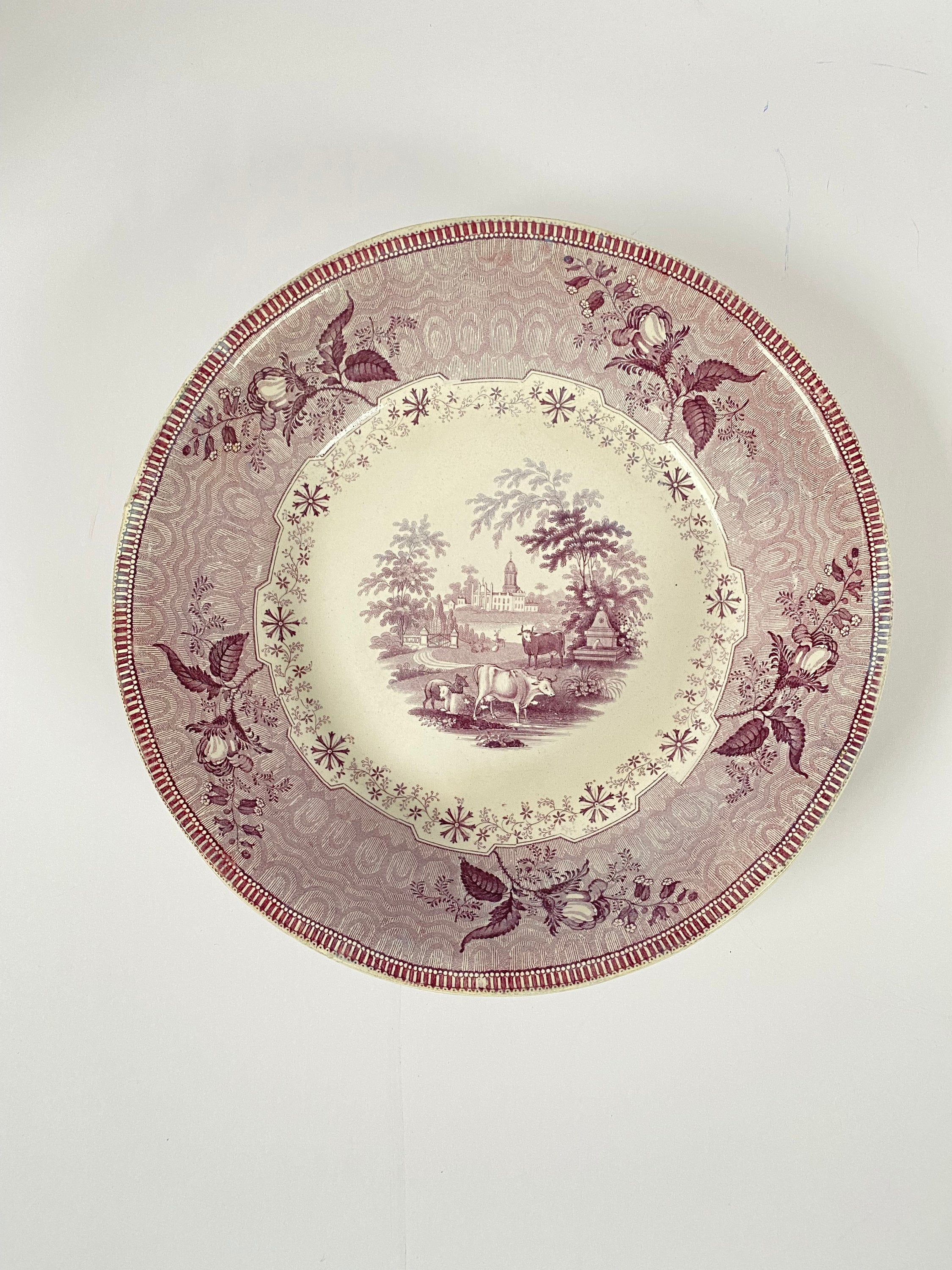 Antique Transferware Bowl, Park Scenery by C. Phillips, Longport - Etsy