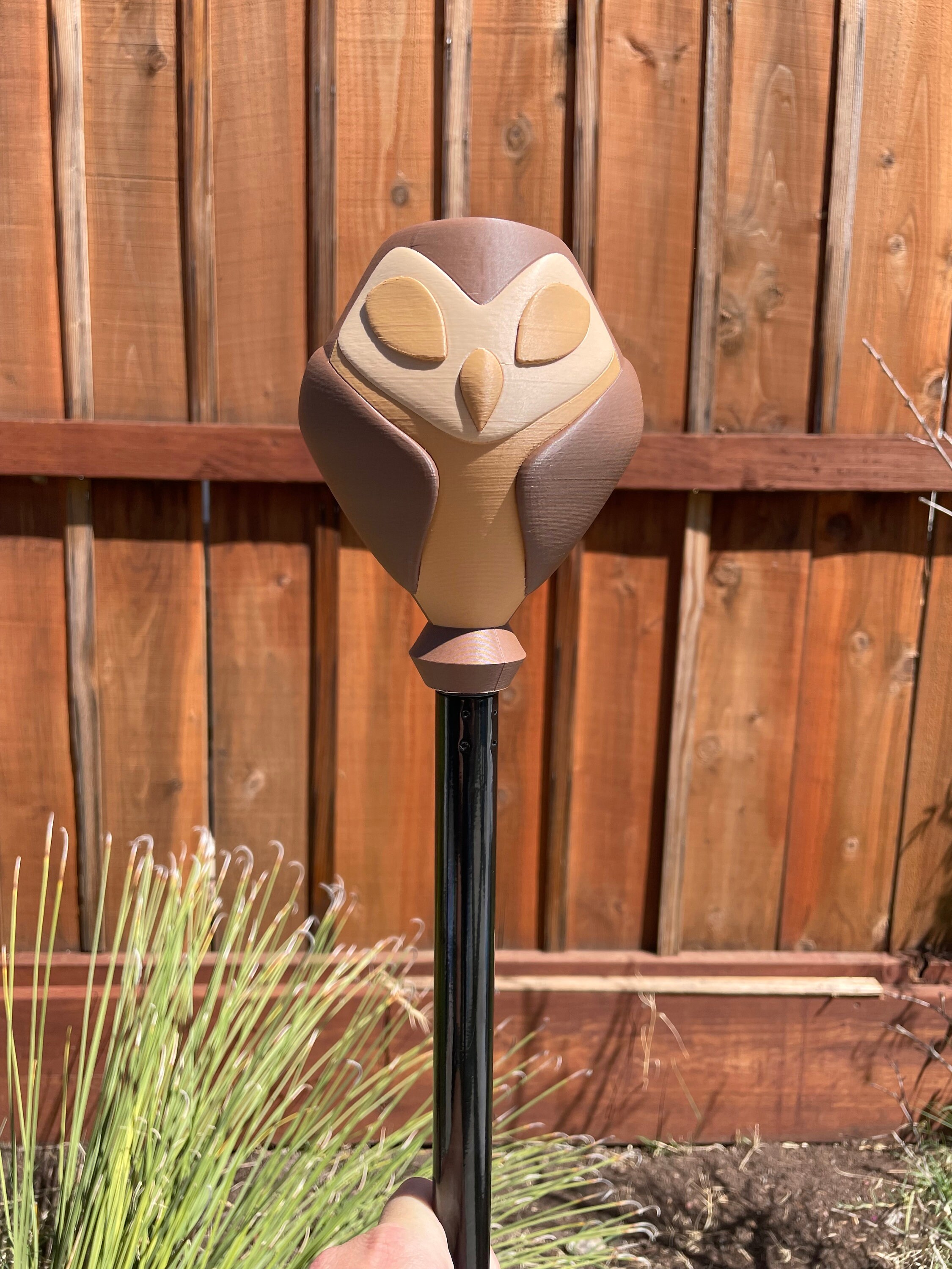 Owlbert Staff Topper With Universal Threaded End Hand Full - Etsy