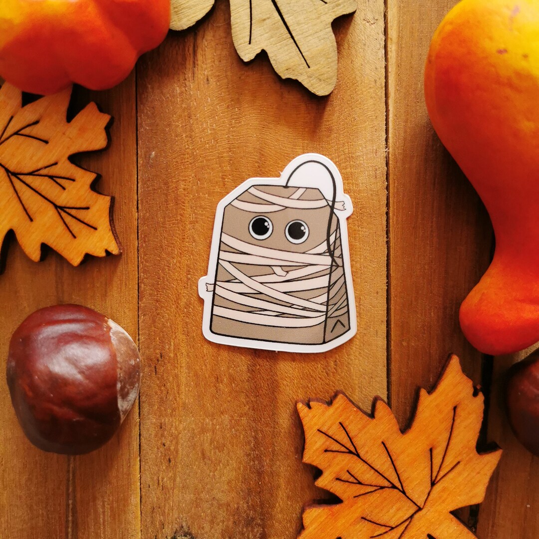 Teabag Mummy Halloween Weatherproof Vinyl Stickers Scrapbooking Planner ...