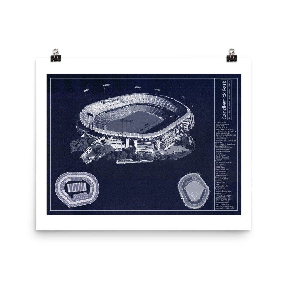 Poster Candlestick Park Blueprint Art Print Football - Etsy