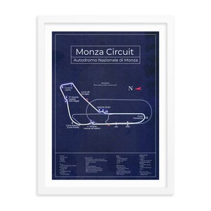 Poster Monza Circuit, Formula One, Blueprint Art Print, Vertical ...