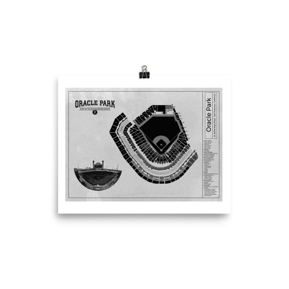 Poster Oracle Park San Francisco Giants Blueprint Art - Etsy