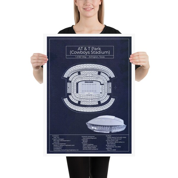 Dallas Cowboys Stadium Blueprint - Etsy