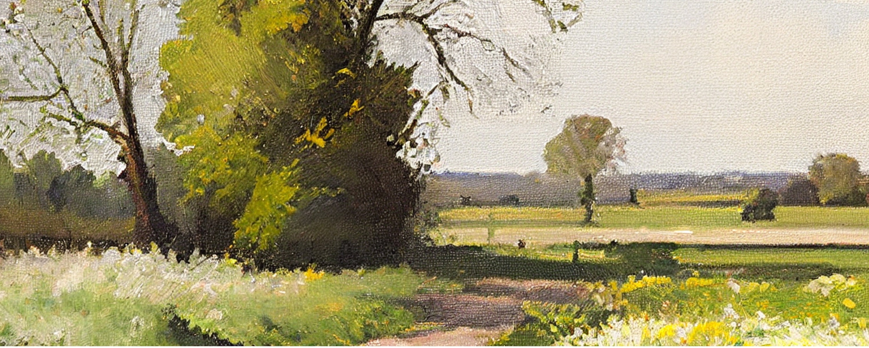 Poster Spring Oil Painting, Vintage Landscape Print, Country Field ...