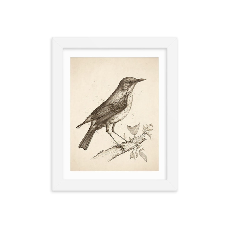 Bird Sketch Print Vintage Bird Etching Minimalist Drawing Art PRINTABLE ...