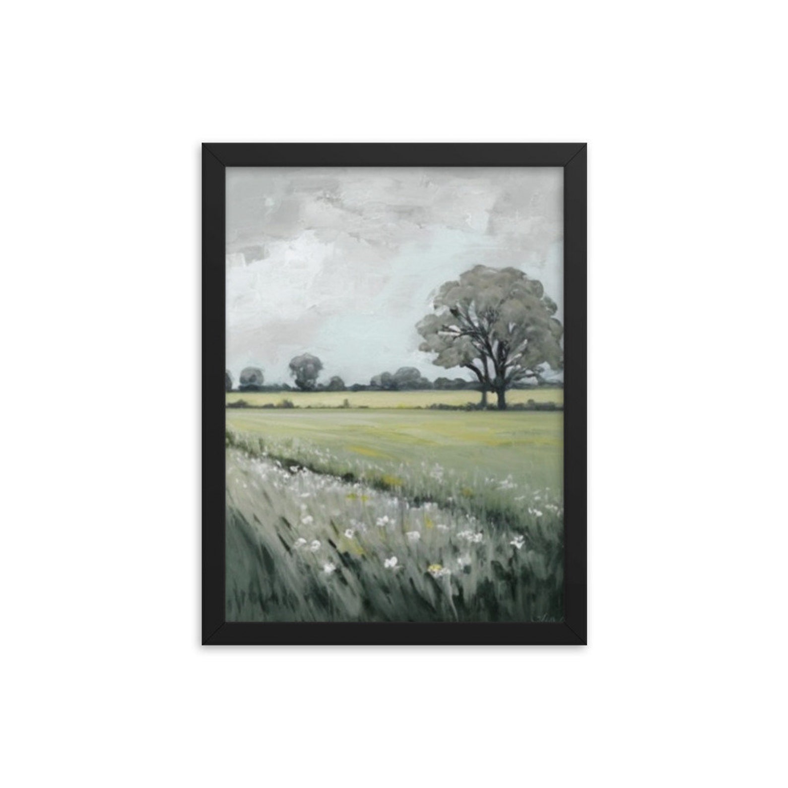 Poster Printable Moody Country Landscape Painting Vintage Wall Art ...