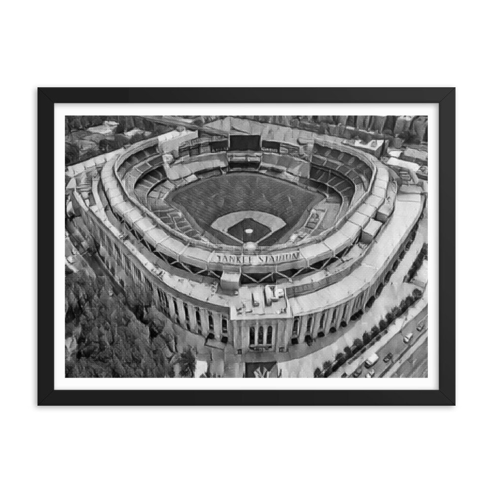Yankee Stadium Print - NY Yankees Fans - Baseball - PRINTABLE - Black ...