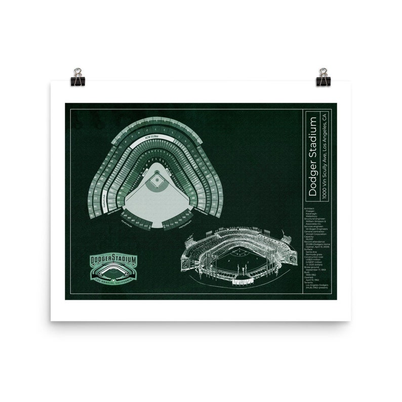 Poster Dodger Stadium Los Angeles Dodgers Fans Baseball - Etsy