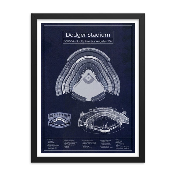 Dodger Stadium Blueprints - Etsy