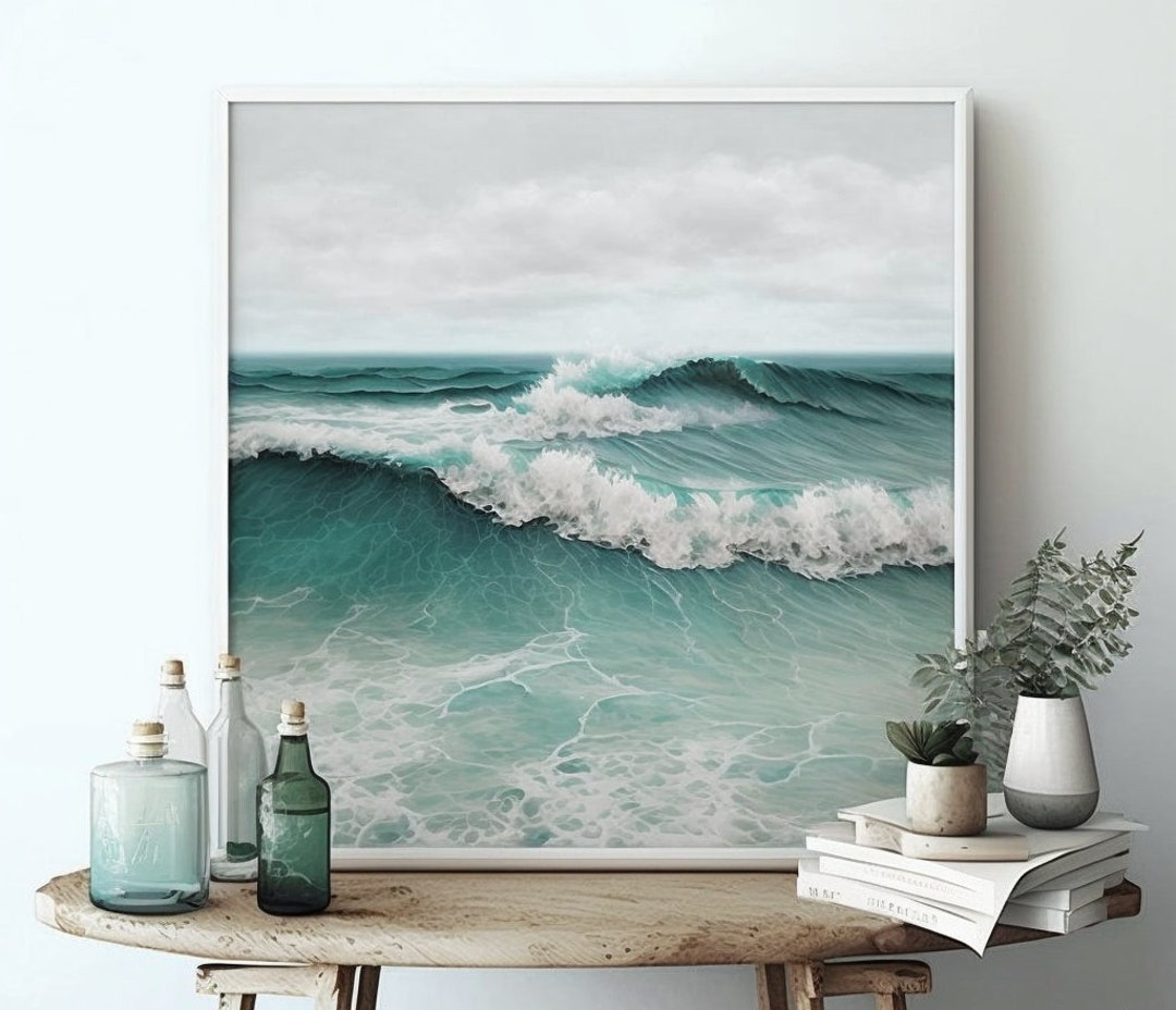Poster Waves Beach Painting - Ocean - Sea - Beach Print - Wall Art ...