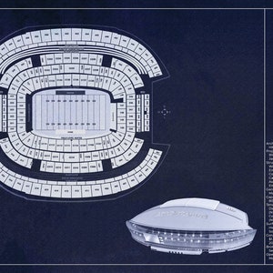 Poster AT&T Park, Cowboys Stadium, Dallas Cowboys, Blueprint Art Print ...