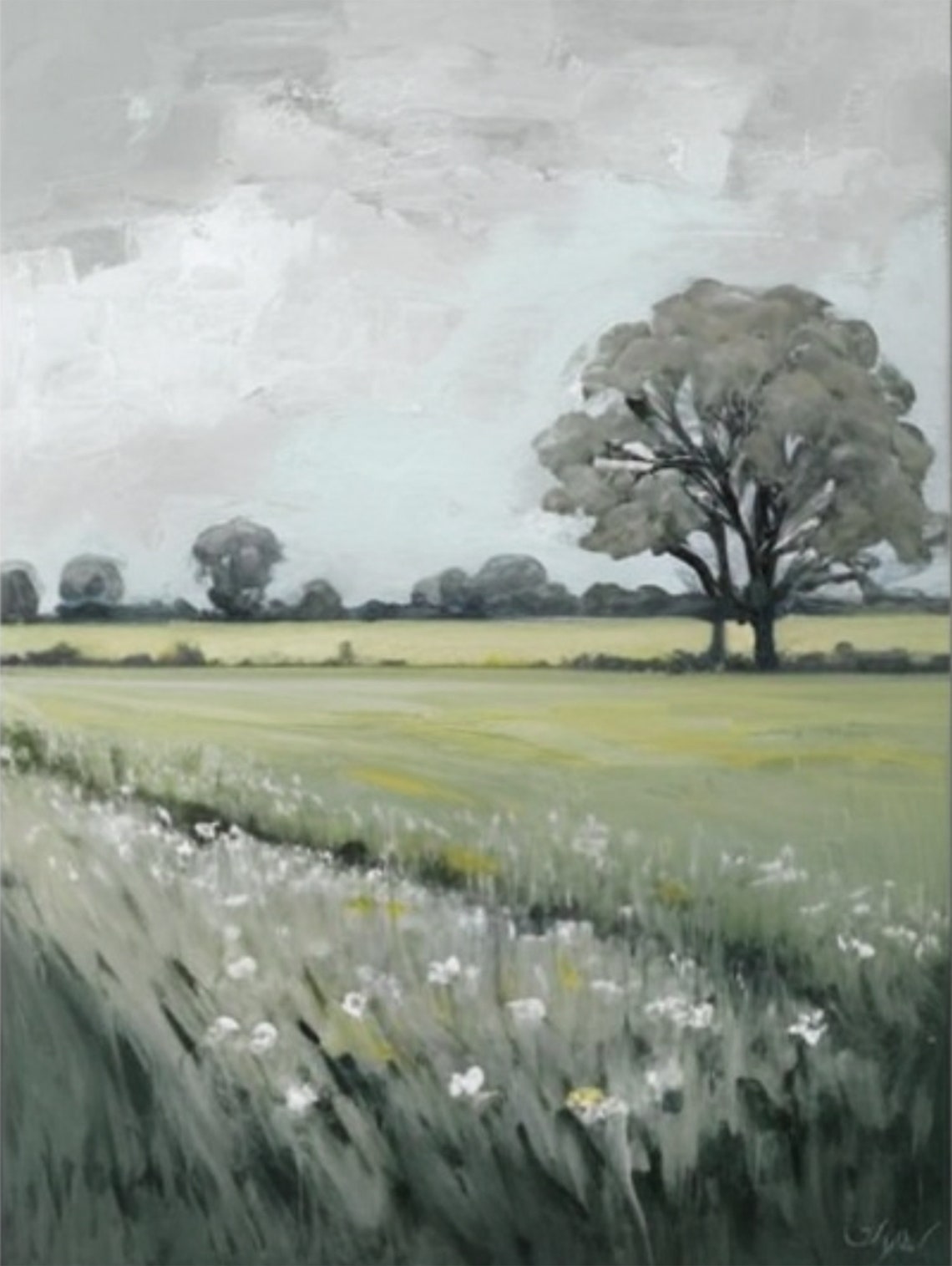 Poster Printable Moody Country Landscape Painting Vintage Wall Art ...