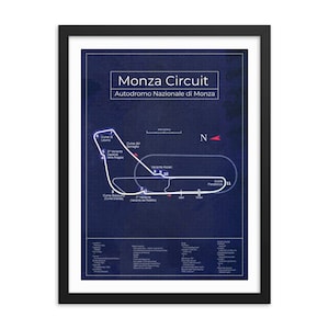 Poster Monza Circuit, Formula One, Blueprint Art Print, Vertical ...