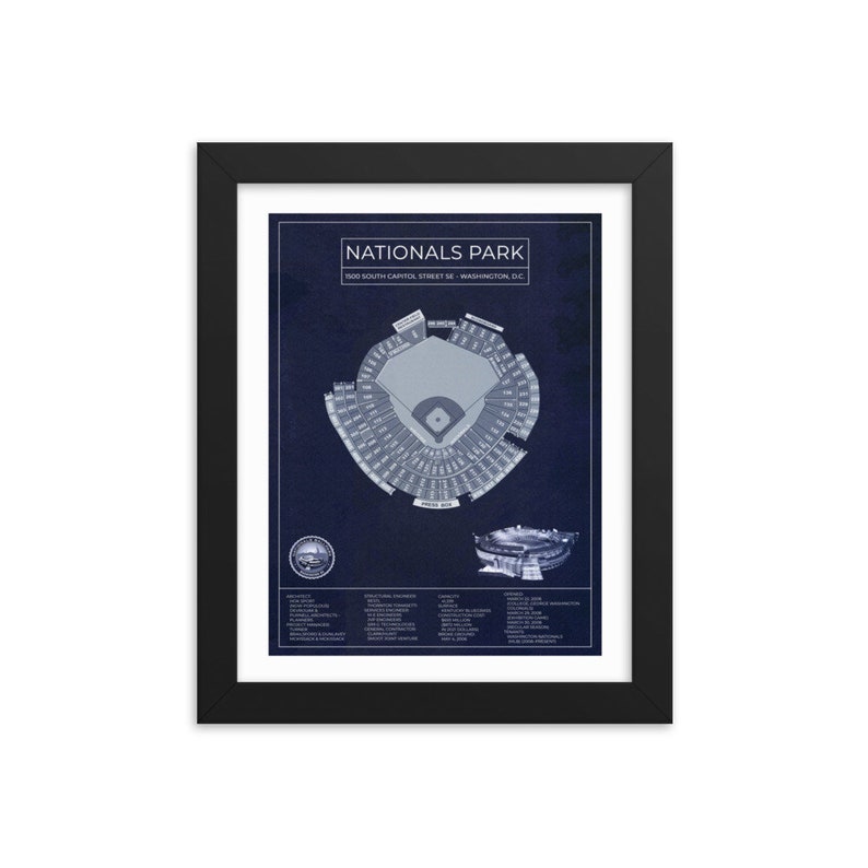 Poster Nationals Park Baseball Stadium Blueprint Art Print - Etsy
