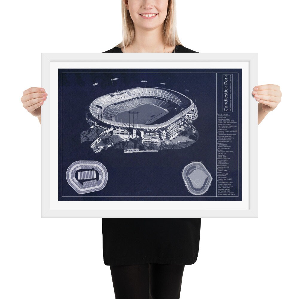 Poster Candlestick Park Blueprint Art Print Football - Etsy