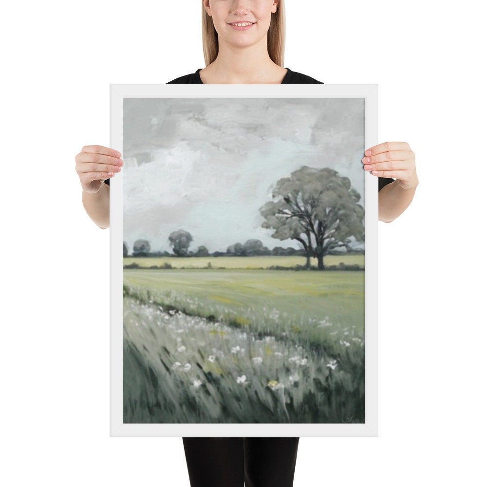 Poster Printable Moody Country Landscape Painting Vintage Wall Art ...