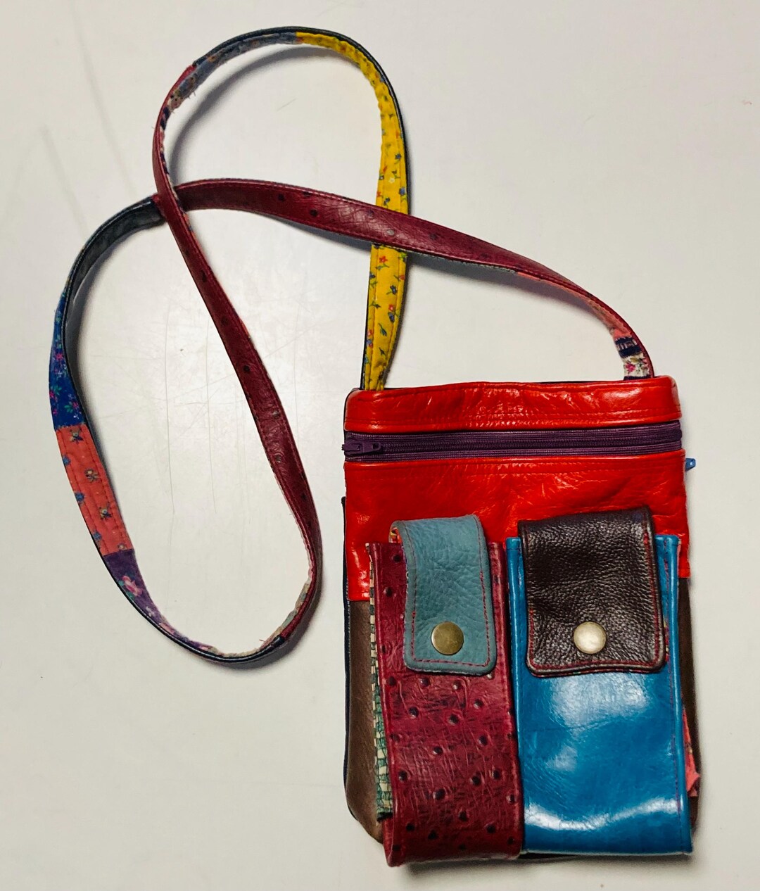 Handmade Leather Patchwork Purse With Quilttop Lining - Etsy