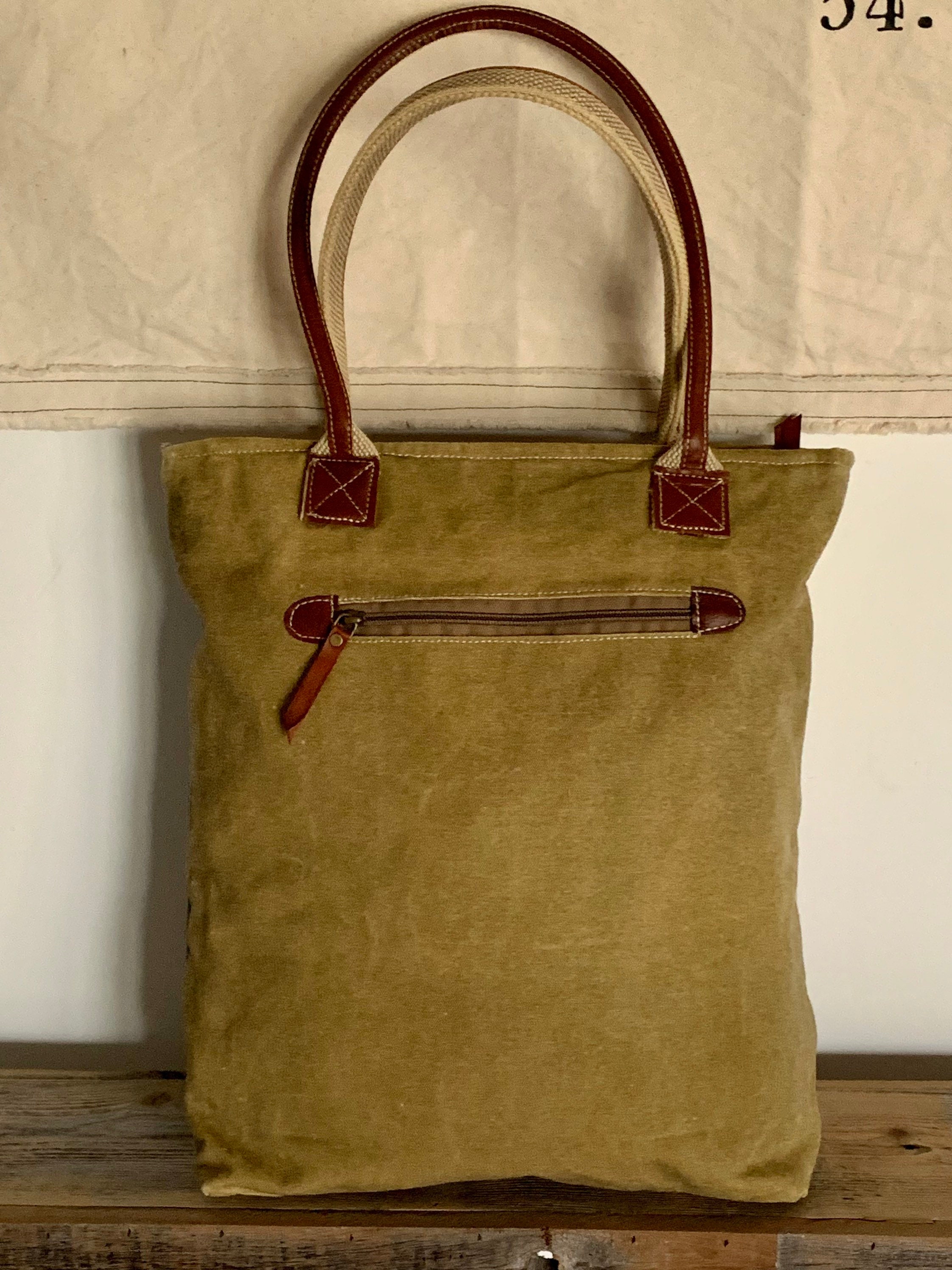 Vintage Military Upcycled Canvas & Leather Approved Tote Handbag - Etsy