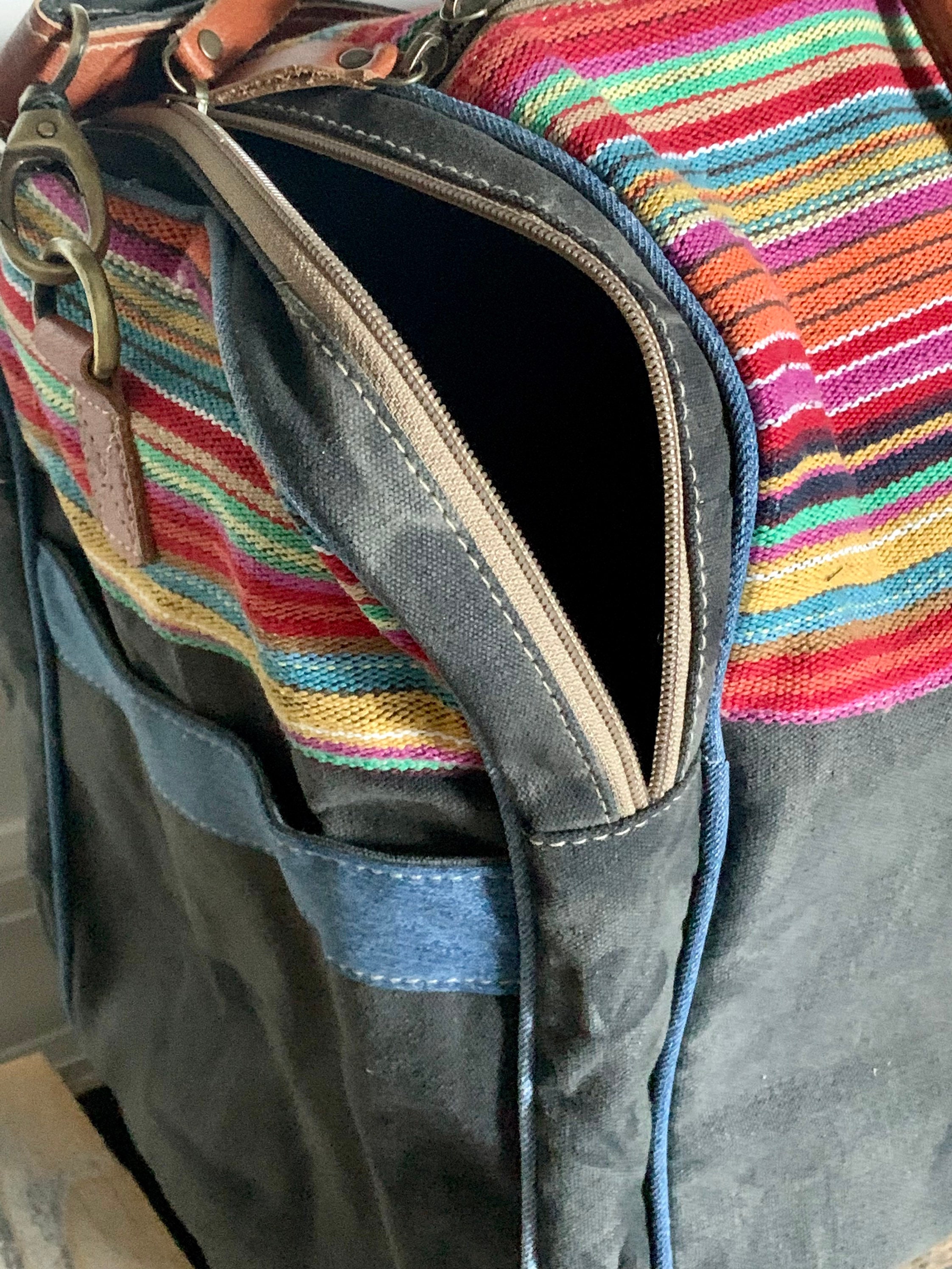 Vintage Upcycled Canvas & Denim Color Block Duffle Bag/luggage XL - Etsy