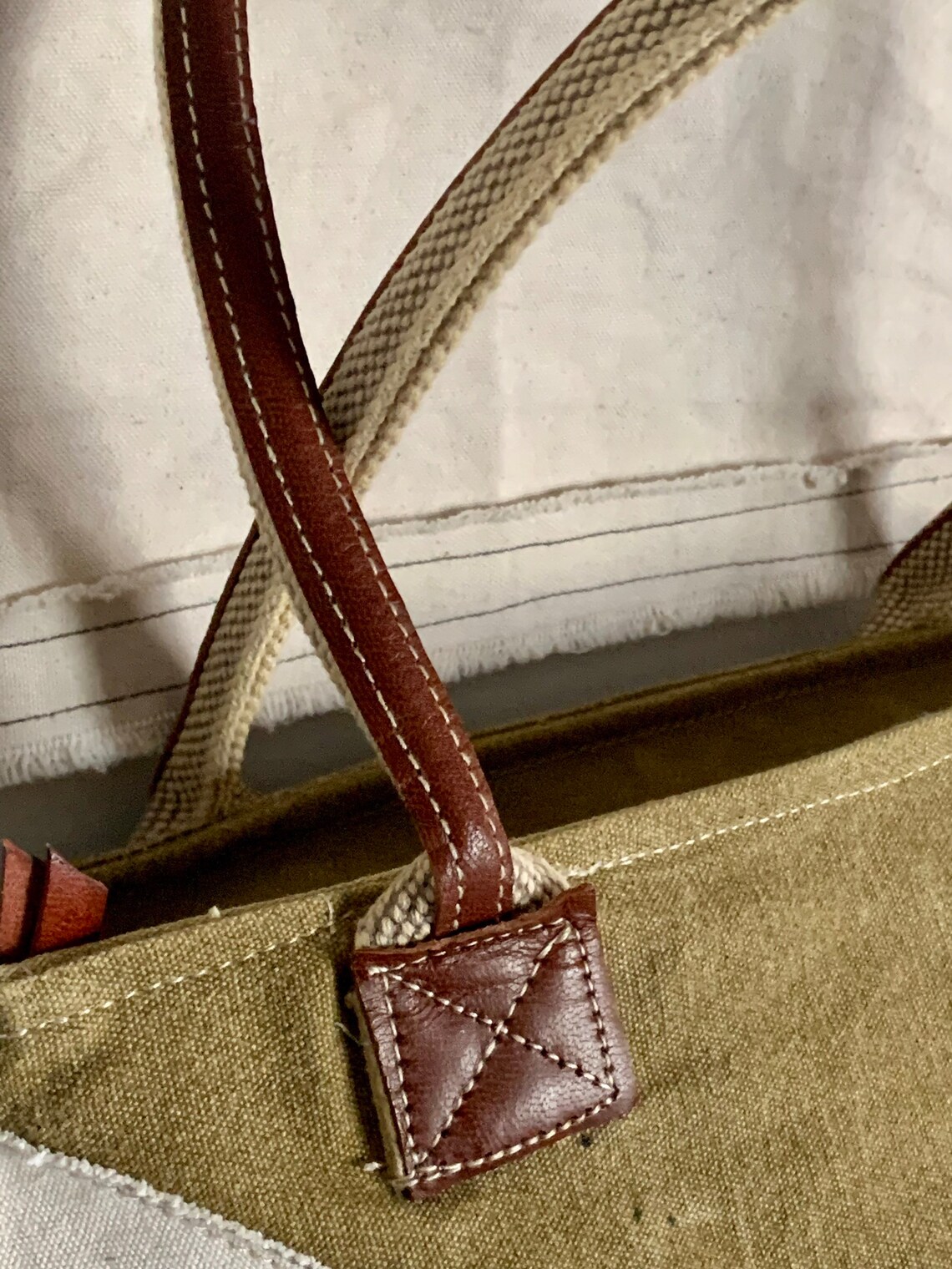 Vintage Military Upcycled Canvas & Leather Approved Tote Handbag - Etsy