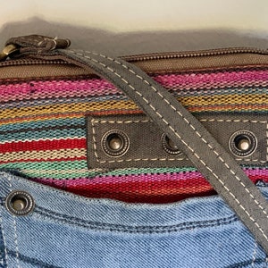 Vintage Upcycled Canvas/denim Color Block Crossbody Handbag - Small - Etsy