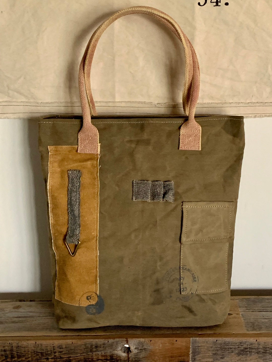 Vintage Military Upcycled Canvas Tote Handbag - Etsy