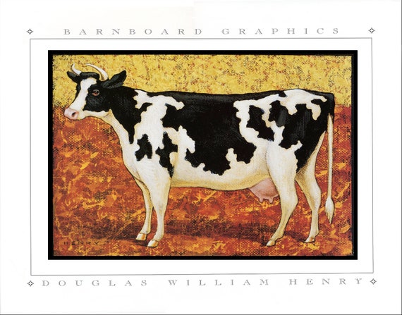 Country Cow Art Print - Etsy