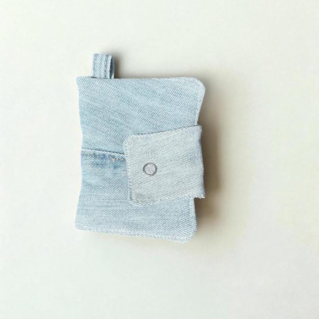 Handmade Denim Wallet - Snap Button Dual Pocket - Multiple Fabric Lined ...