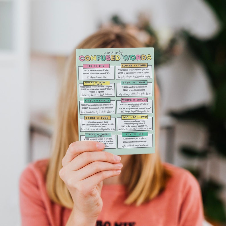 Confused Words English Poster, Classroom Grammar Poster, English ...