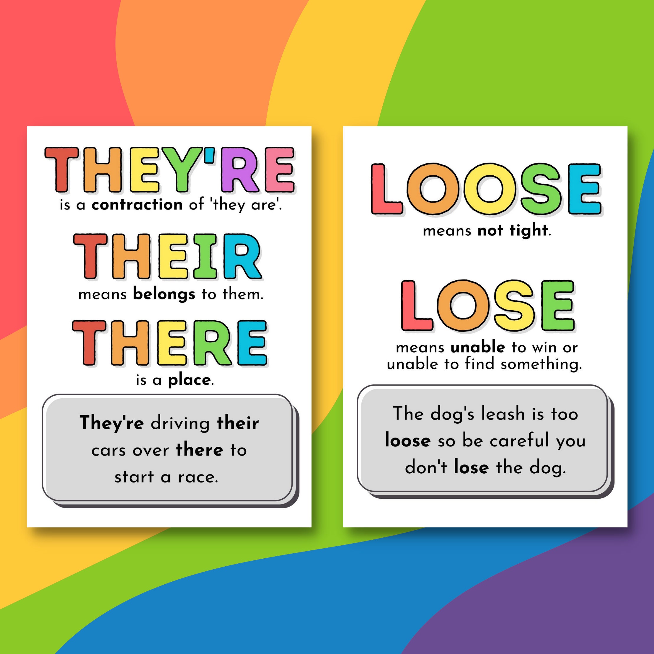 Confused Words Classroom Poster Set of 10, Education, Language Posters ...