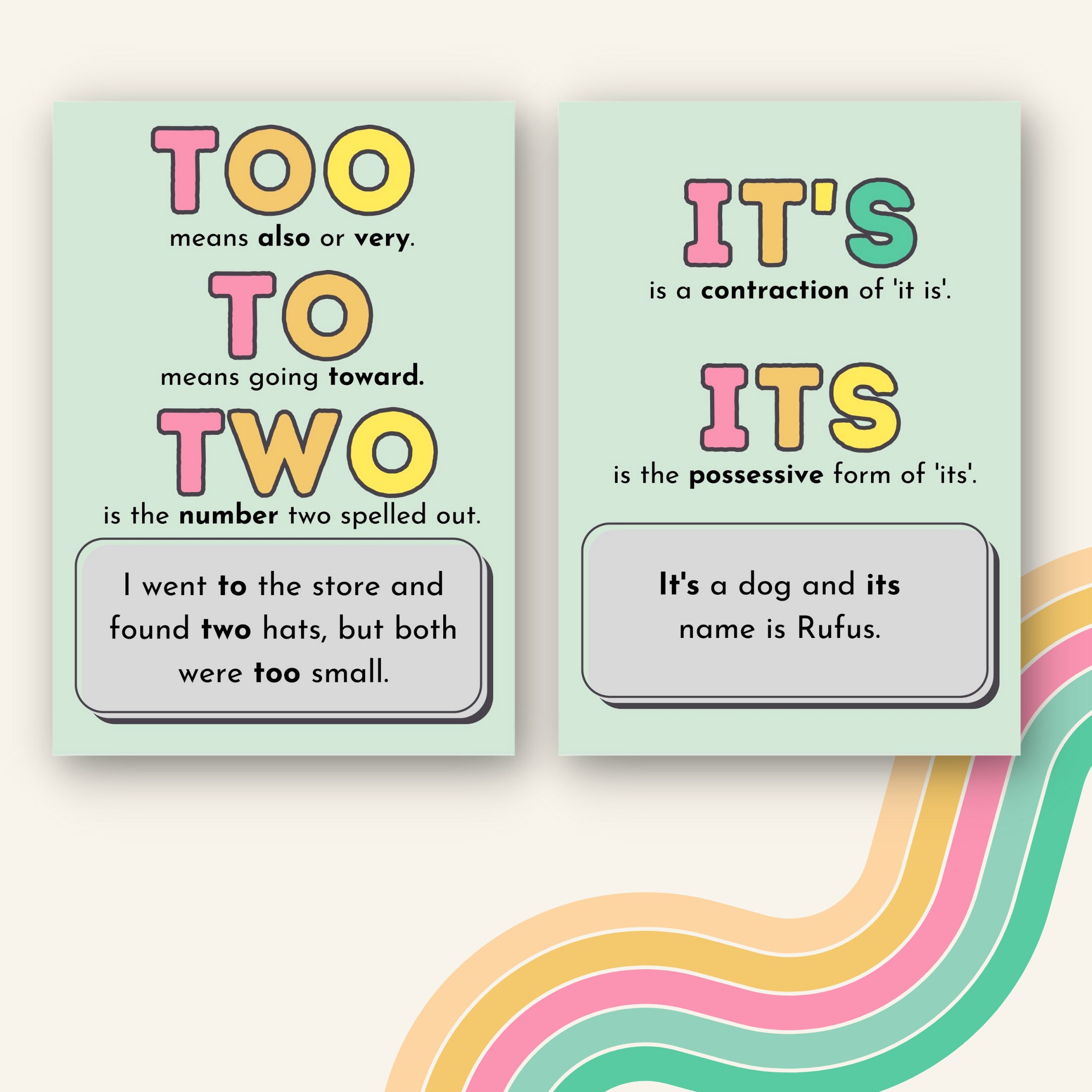 Confused Words Classroom Poster Set of 10, Education, Language Posters ...