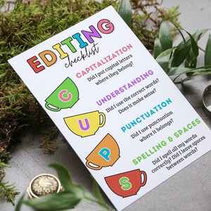 Editing Checklist, CUPS, English Language, Grammar Posters, Homeschool ...