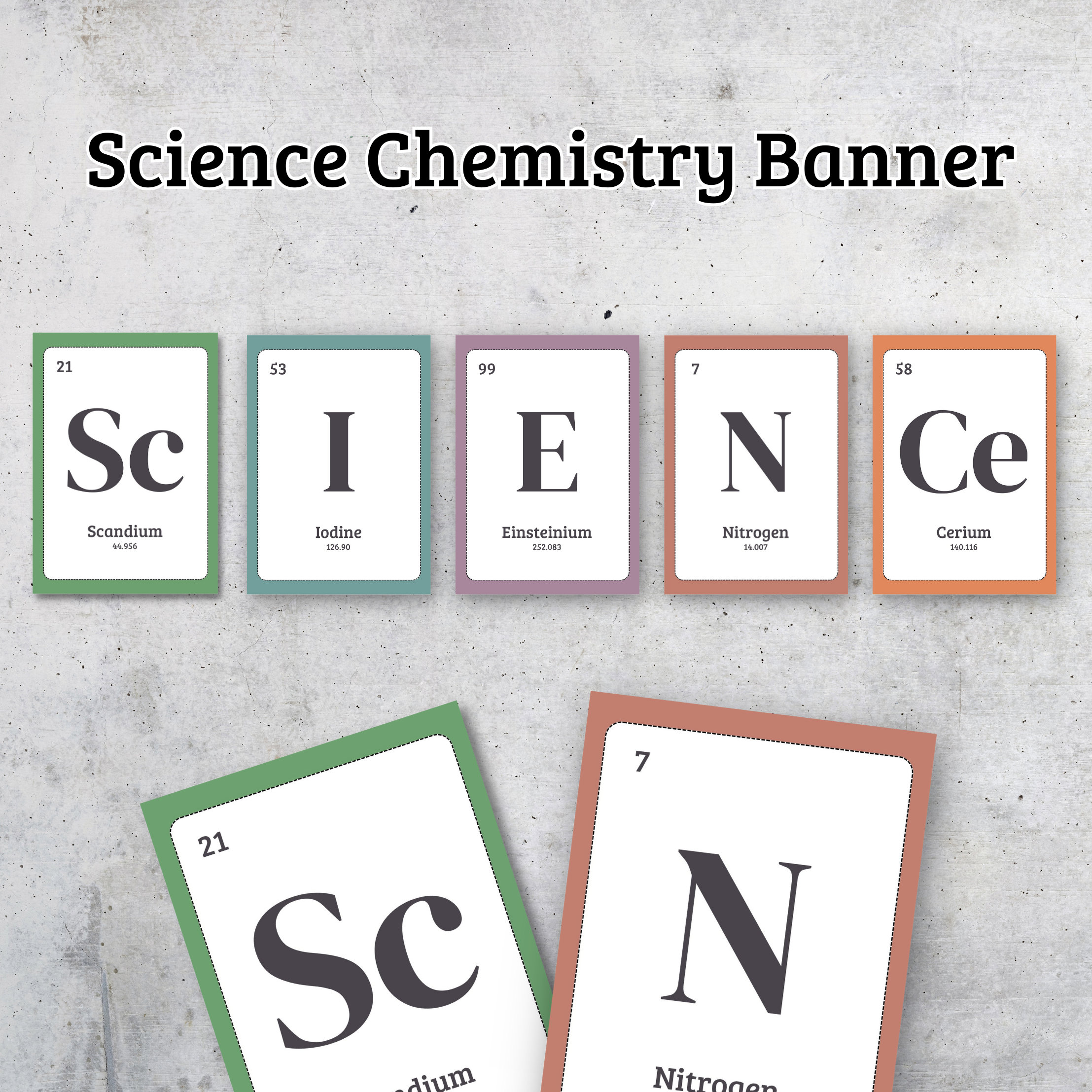 Scientific Chemistry Poster Set, Science Banner, Science Classroom ...