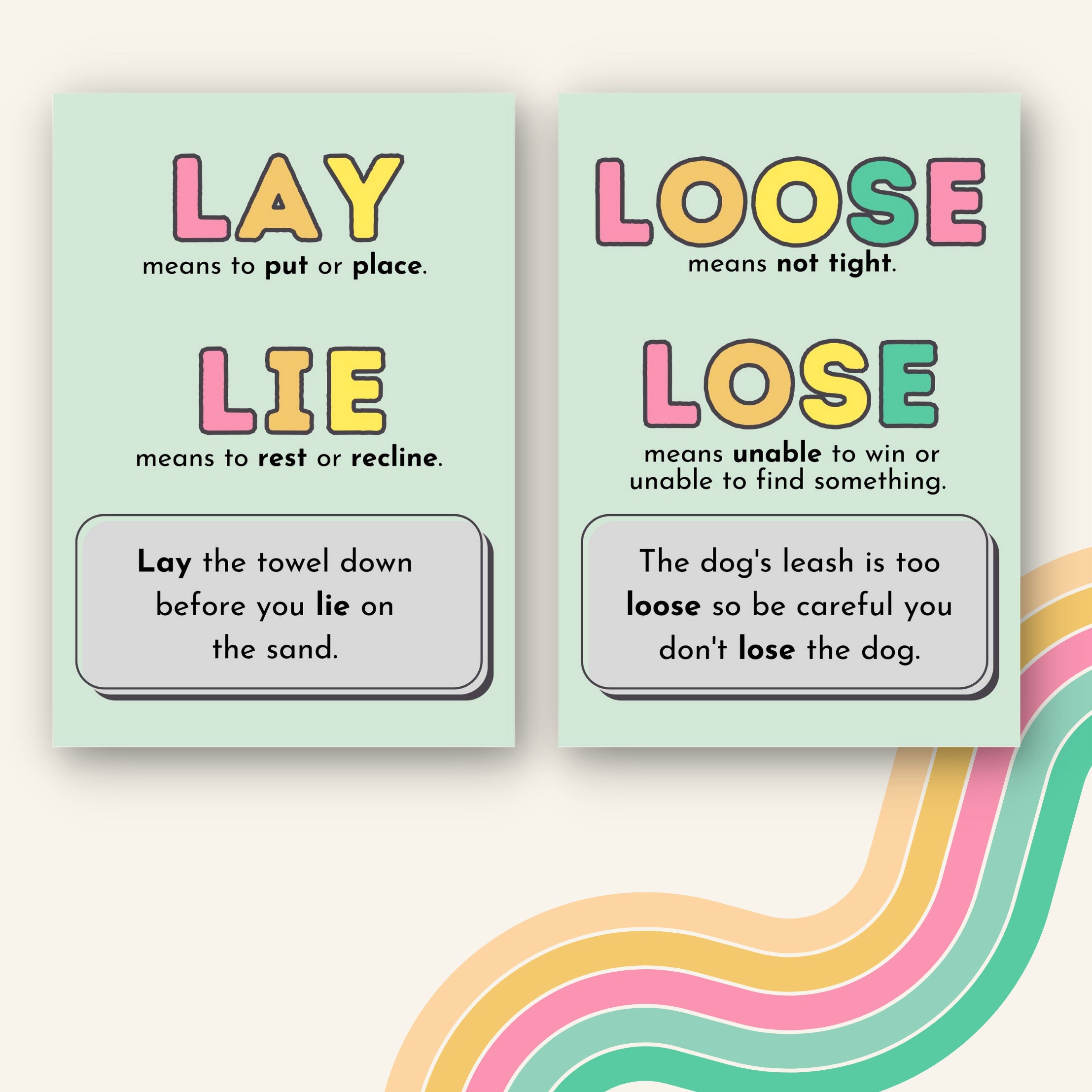 Confused Words Classroom Poster Set of 10, Education, Language Posters ...