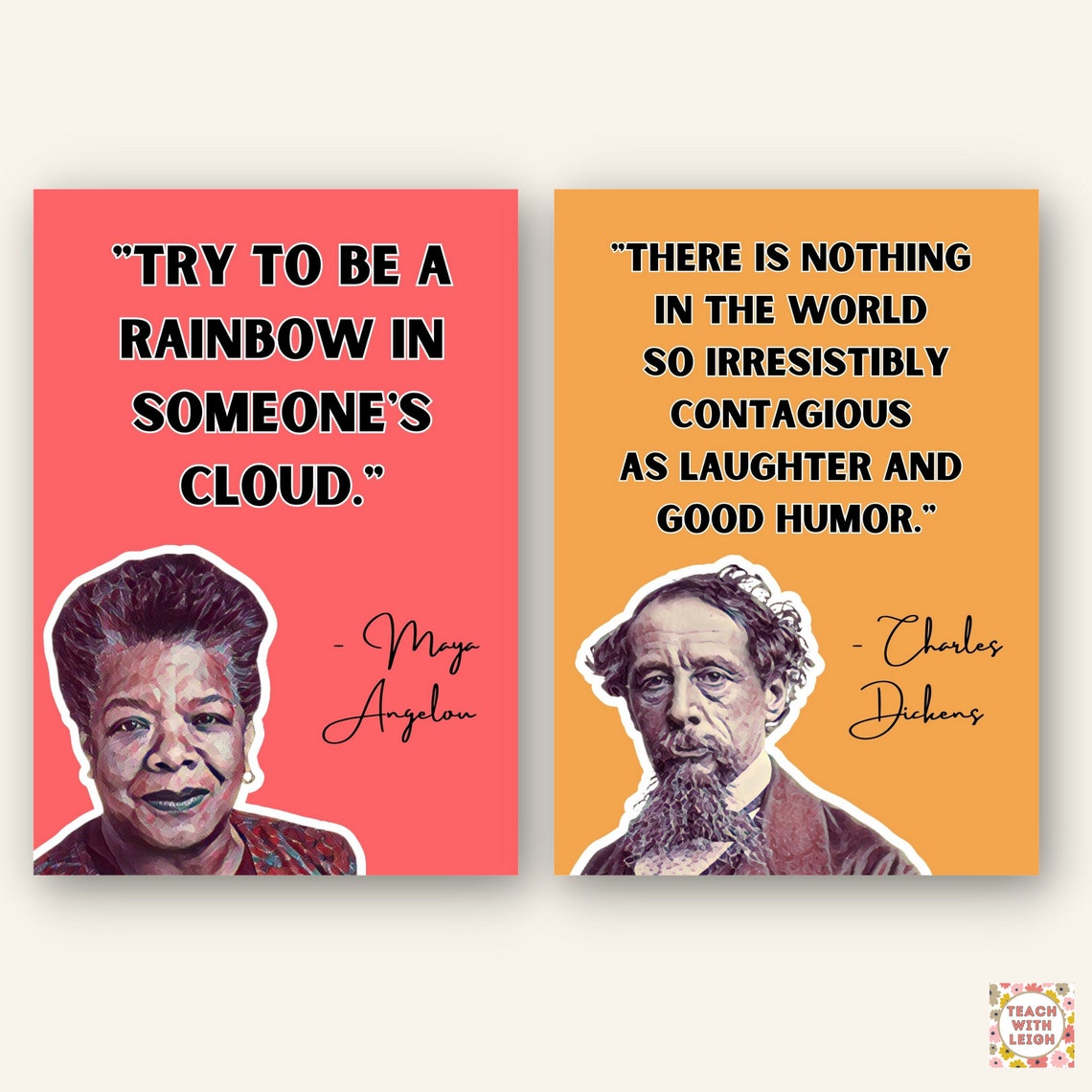 Famous Author Quotes Classroom Poster Set of 10 / Education / Language ...