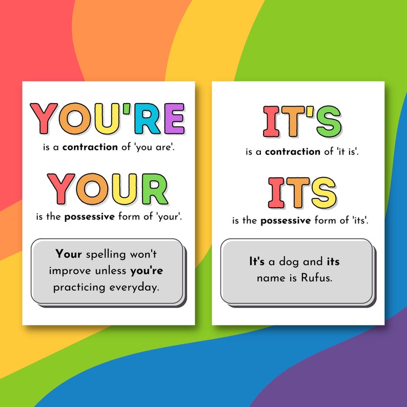 Confused Words Classroom Poster Set of 10, Education, Language Posters ...