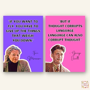 Famous Author Quotes Classroom Poster Set of 10 / Education / Language ...