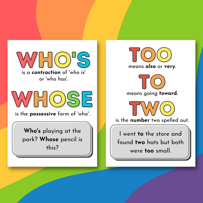 Confused Words Classroom Poster Set of 10, Education, Language Posters ...