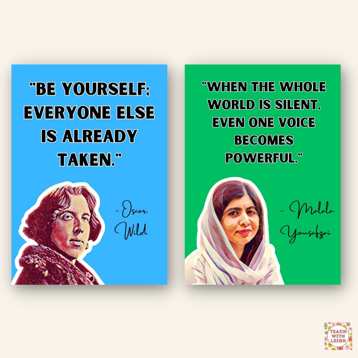 Famous Author Quotes Classroom Poster Set of 10 / Education / Language ...