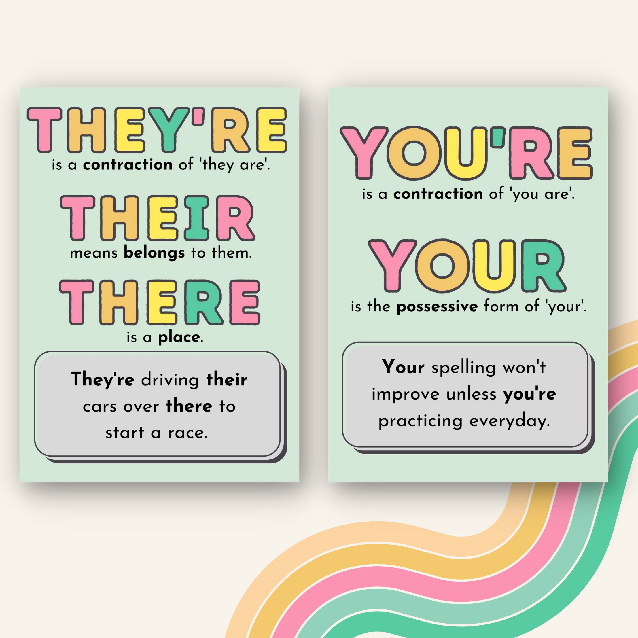 Confused Words Classroom Poster Set of 10, Education, Language Posters ...