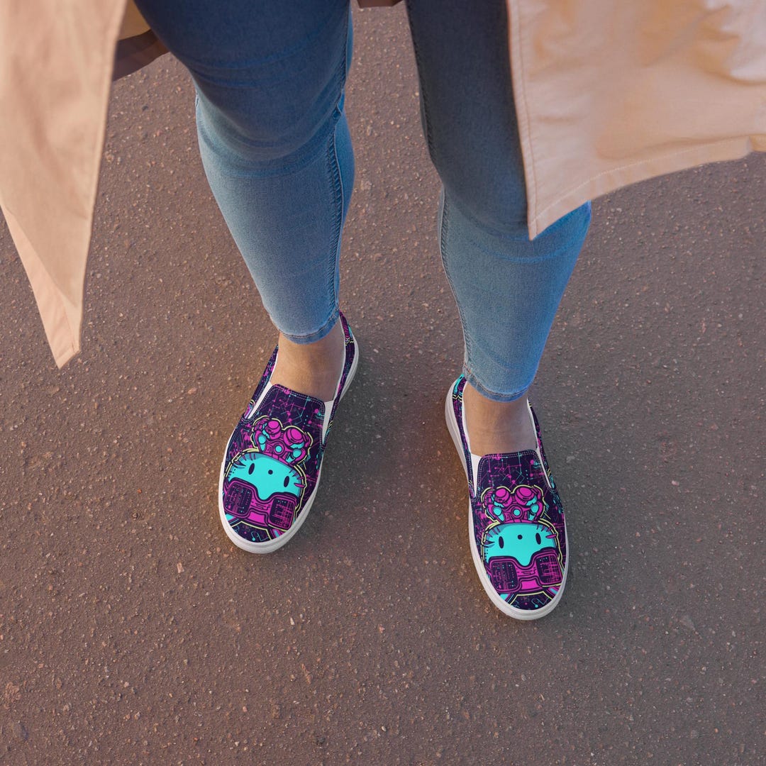 Steampunk Futuristic Hello Kitty Women’s Slip-on Canvas Shoes – Stylish ...