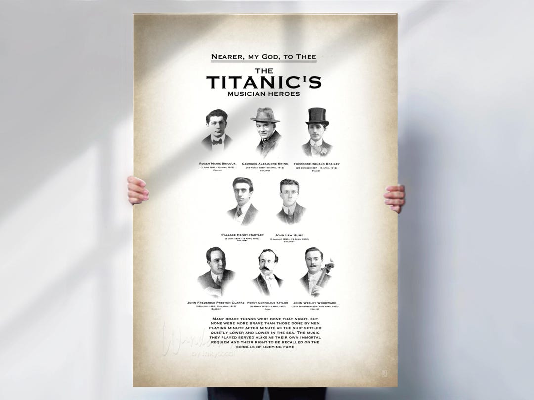 Titanic Print , RMS Titanic Heroic Musicians.nearer My God to Thee ...