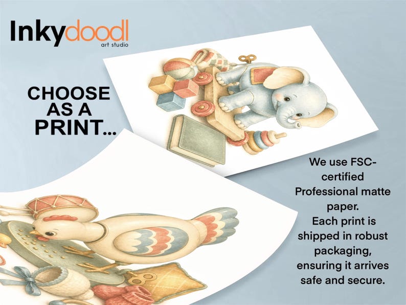 Nursery Wall Art, Penguin Toy Illustration, Soft Pastel Animal Print ...