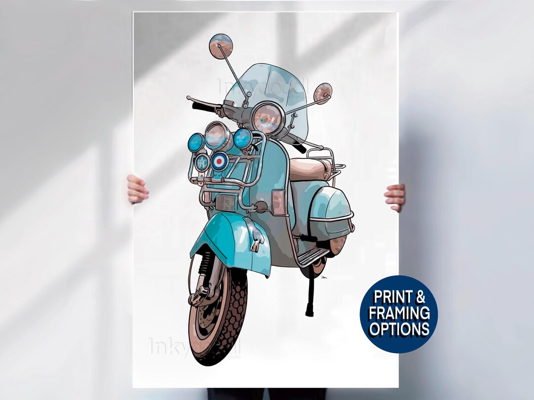 Vespa Poster - Vespa Print - Scooter Poster - Scooter Print ...